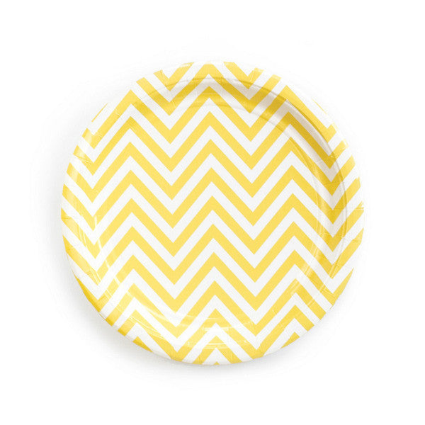 Chevron Yellow Plates – Jollity & Co