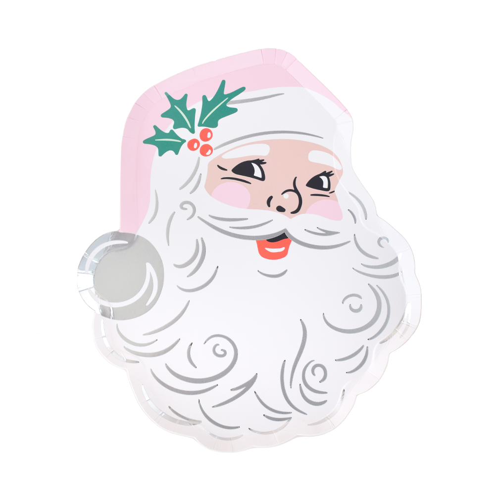 St. Nick Small Plate in White & Pink – Jollity & Co