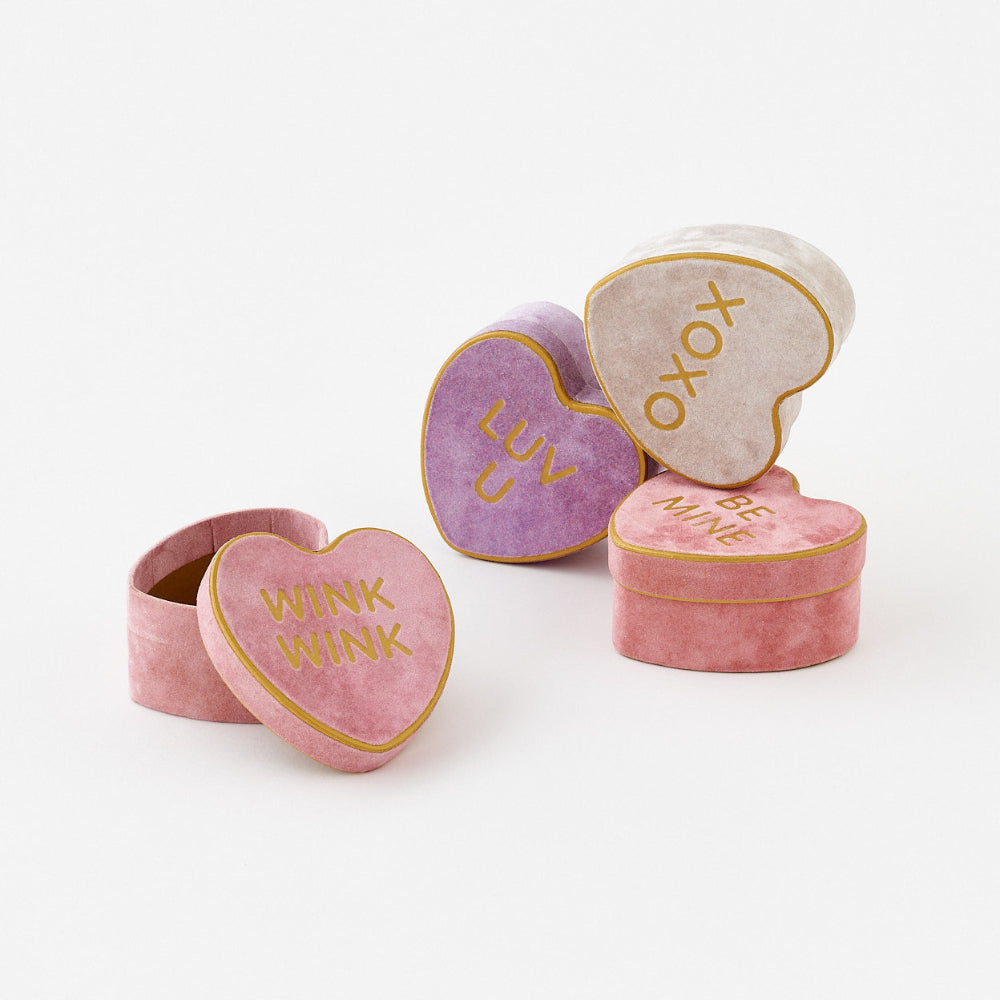 Conversation Hearts Flocked Gift Box - 4 Style Options – Jollity & Co