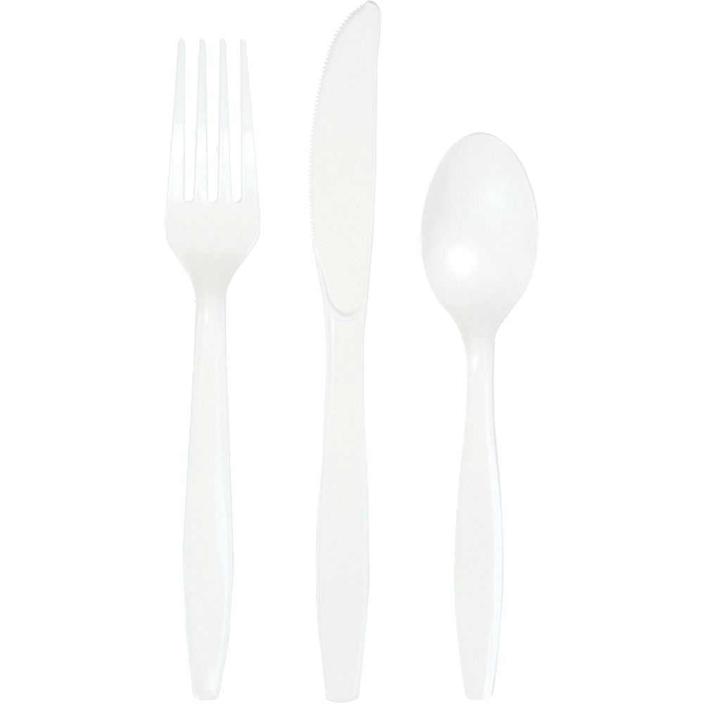 White Plastic Flatware – Jollity & Co