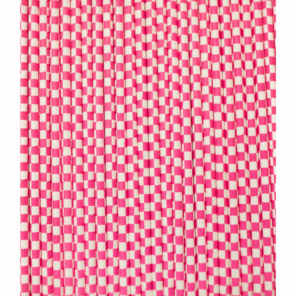 Checkered Paper Straws - 10 Color Options – Jollity & Co