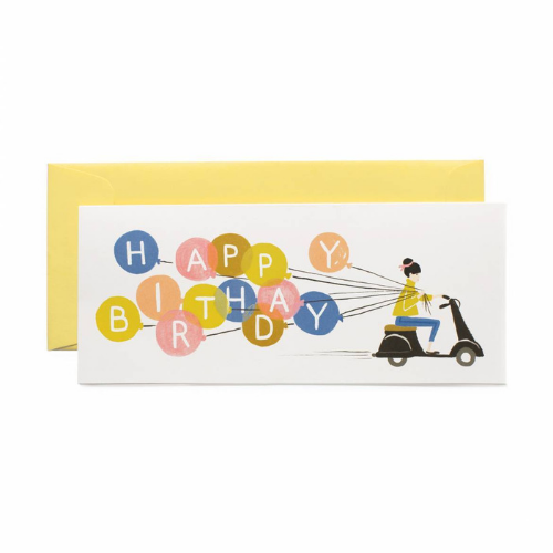 "Happy Birthday" Scooter Girl Card – Jollity & Co