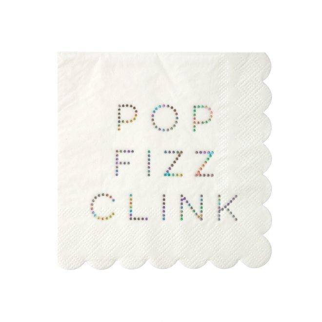 "Pop Fizz Clink" Holographic Cocktail Napkins – Jollity & Co