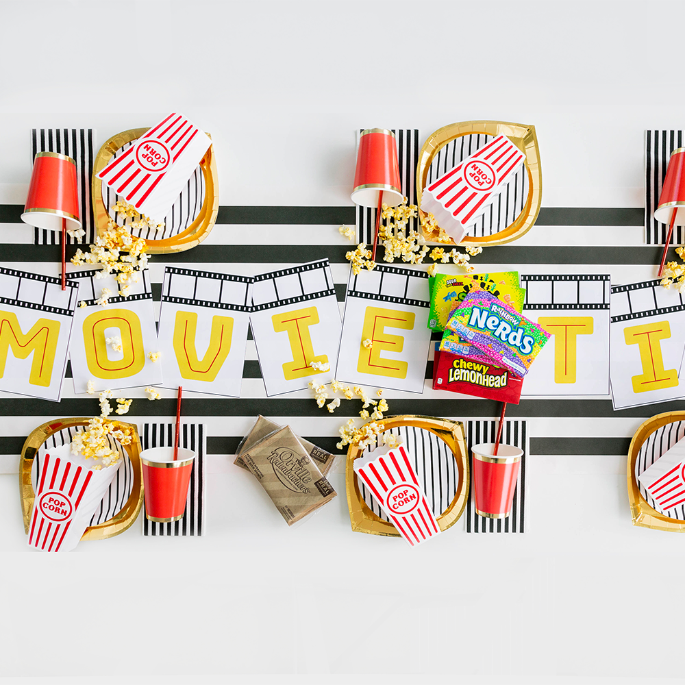 "Movie Time" Banner Printable – Jollity & Co
